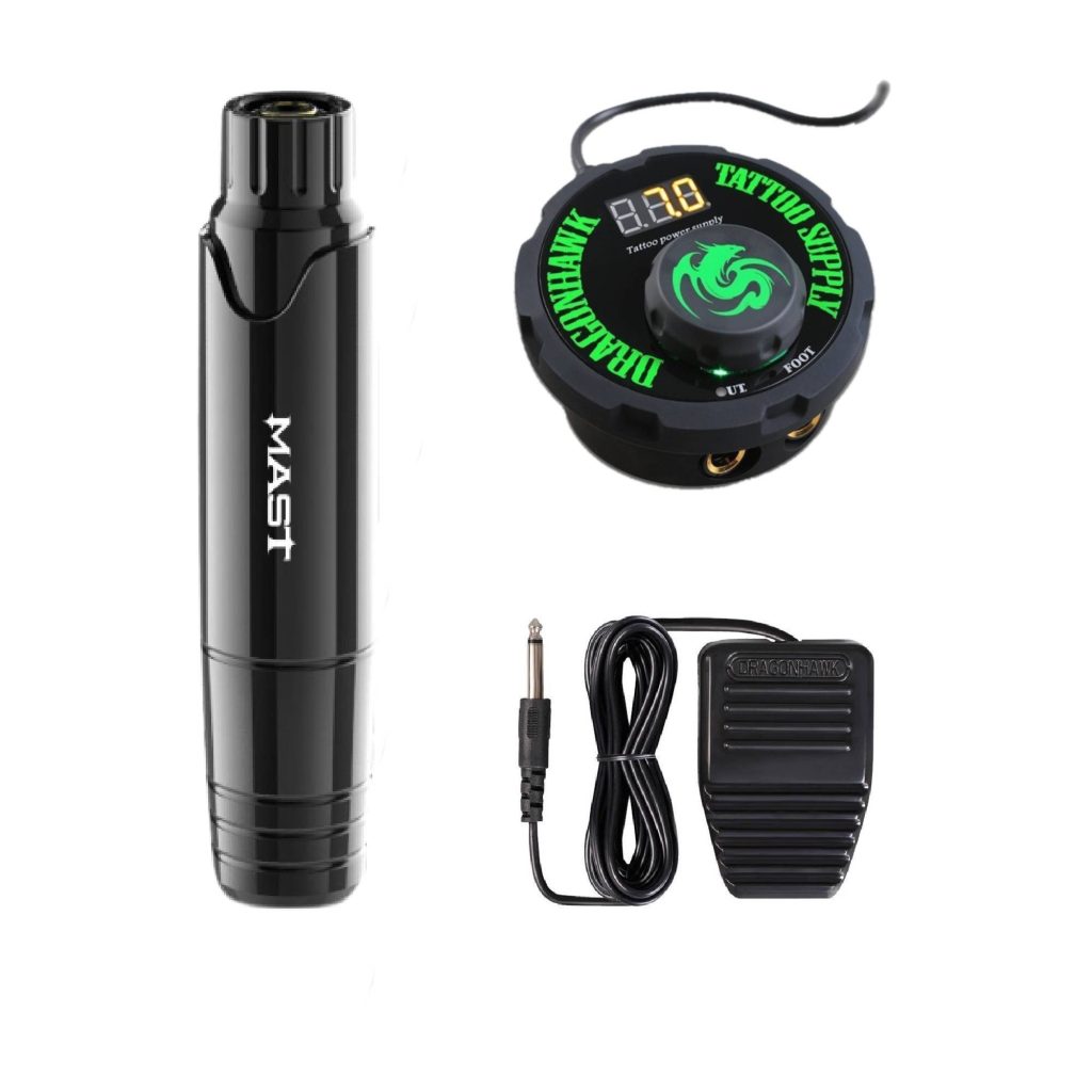 Kit Mast P10 Rotary Tattoo Pen Gun Machine Power Supply Airfoil PMU ...